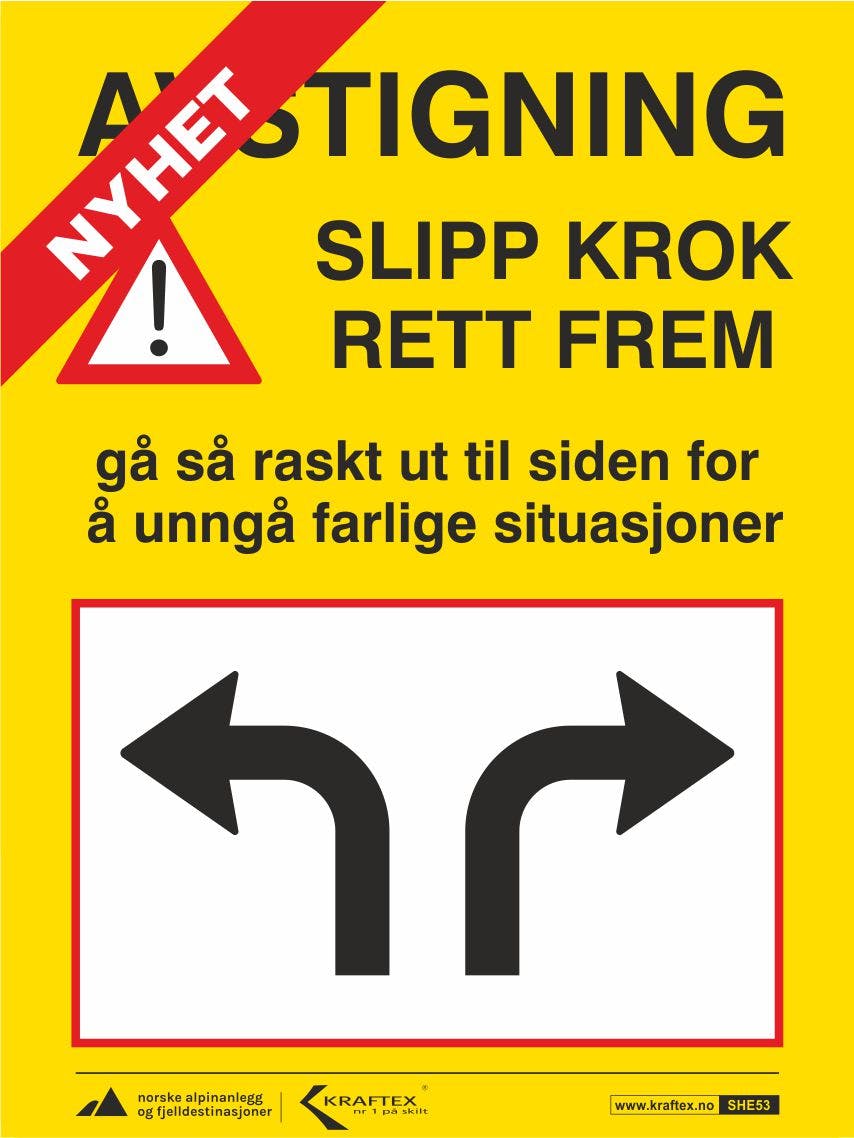 AVSTIGNING HER, ALPINT SKILT | Kraftex - Nummer 1 på skilt