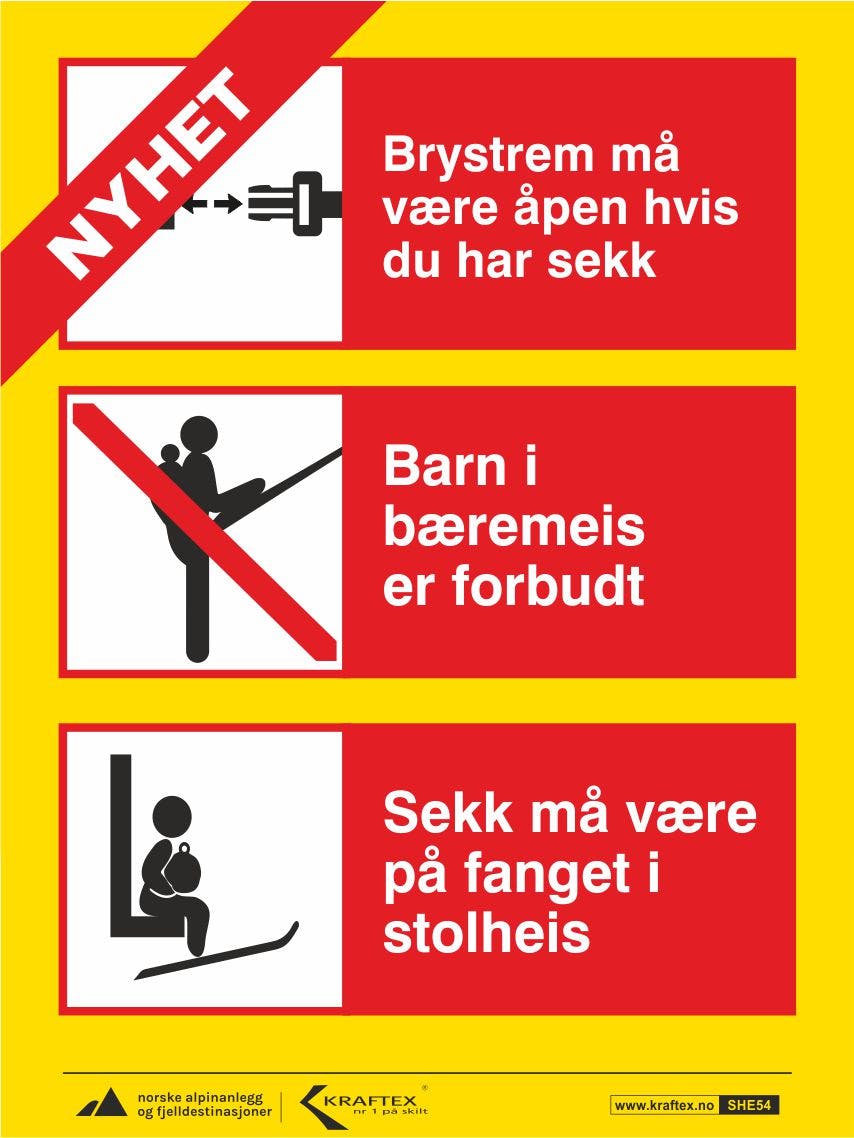 BRYSTREM BÆREMEIS SEKK, ALPINT SKILT | Kraftex - Nummer 1 på skilt